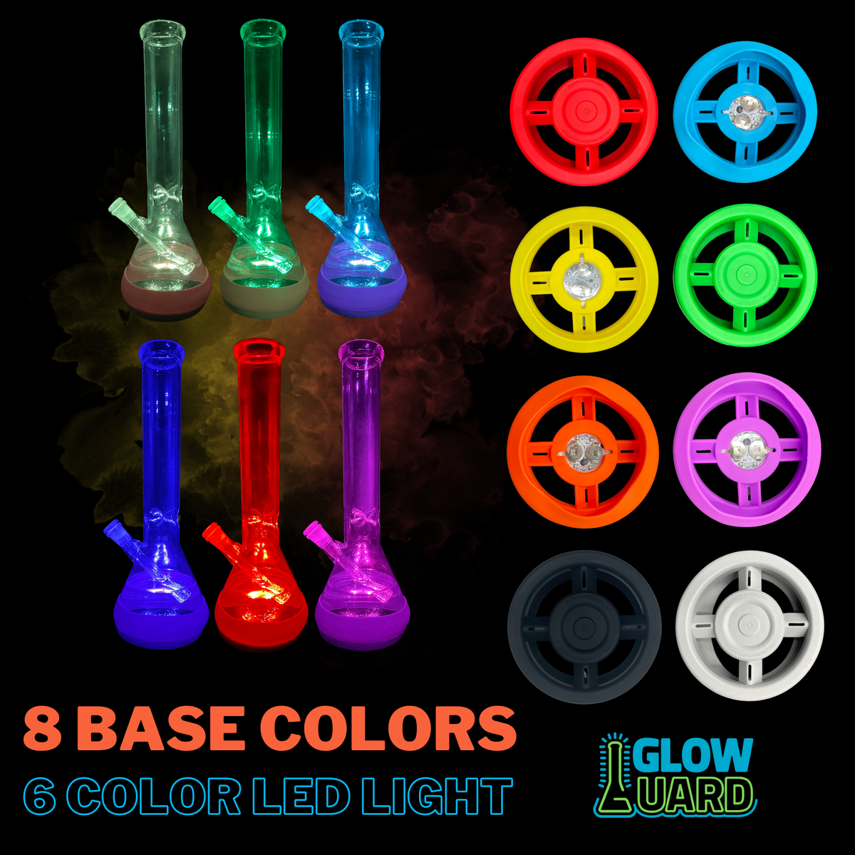 Glass Bong Base Bumper 4.25in-6in Straight Tube-Beaker | Glow Guard ...